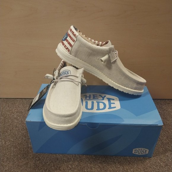 Hey Dude | Shoes | Hey Dude Wally Patriotic Off White Shoes | Poshmark